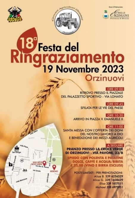 18° Festa del Ringraziamento @ Piazza Vittorio Emanuele II - Orzinuovi ...